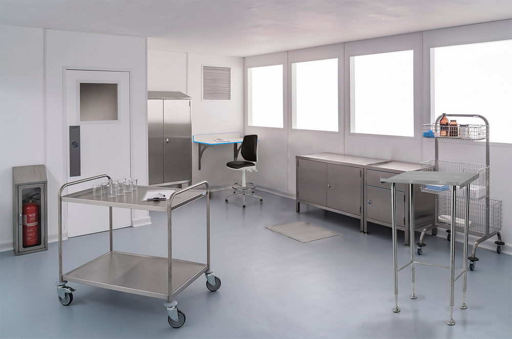 360 rooms Stainless Steel Furniture and Supplies for Cleanrooms and the Food Industry