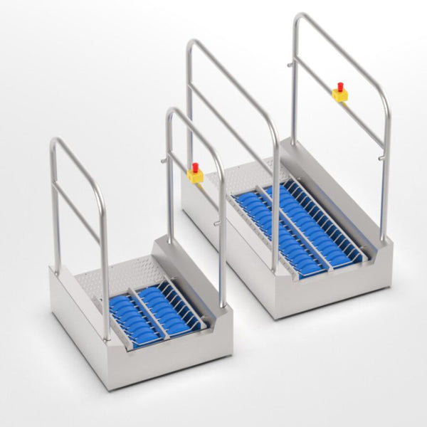 Compact motorised walk through sole washer | Teknomek UK