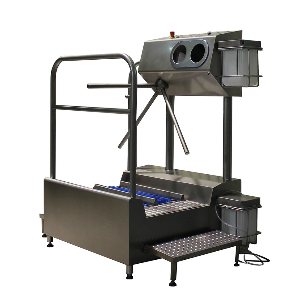 Hygiene station with sole washer and hand sanitisation | Teknomek