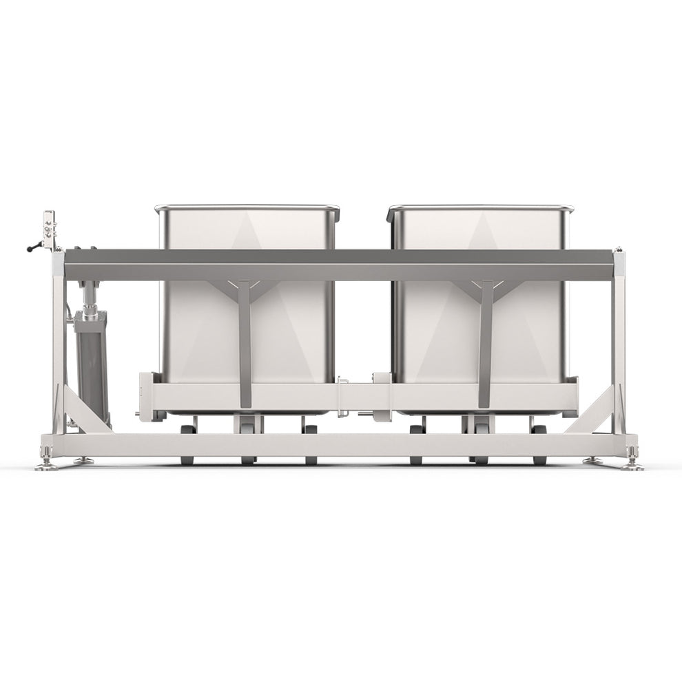 Tote bin pneumatic washing frame | Teknomek