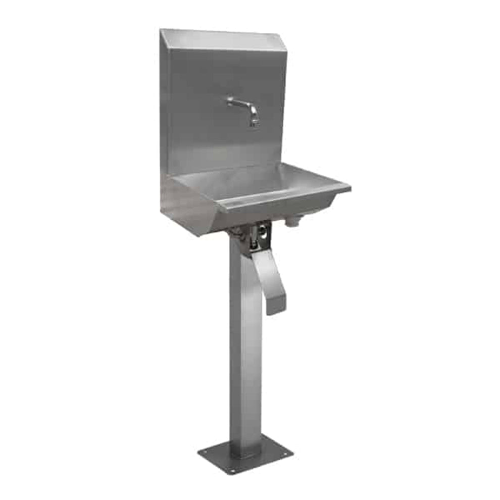 Stainless steel one station knee operated wash trough | Teknomek